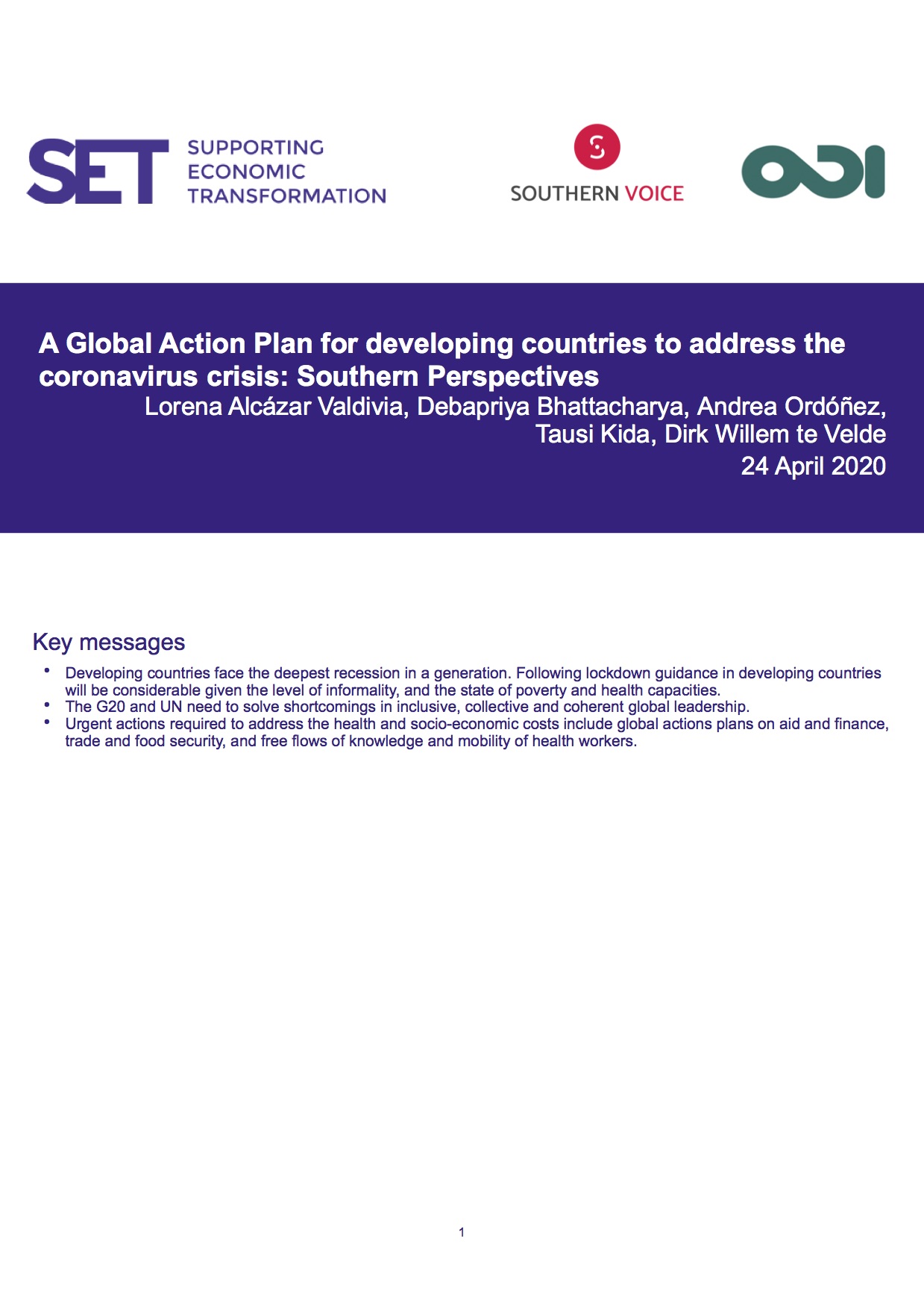 A global action plan for developing countries to address the ...